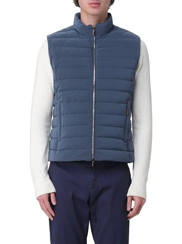 MOORER Padded And Quilted Down Gilet - Denim
