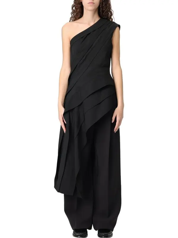 Bottega Veneta Asymmetrical Draped Top - Black