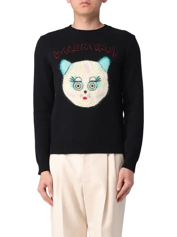 Valentino Garavani Embellished Crew Neck Jumper - Black