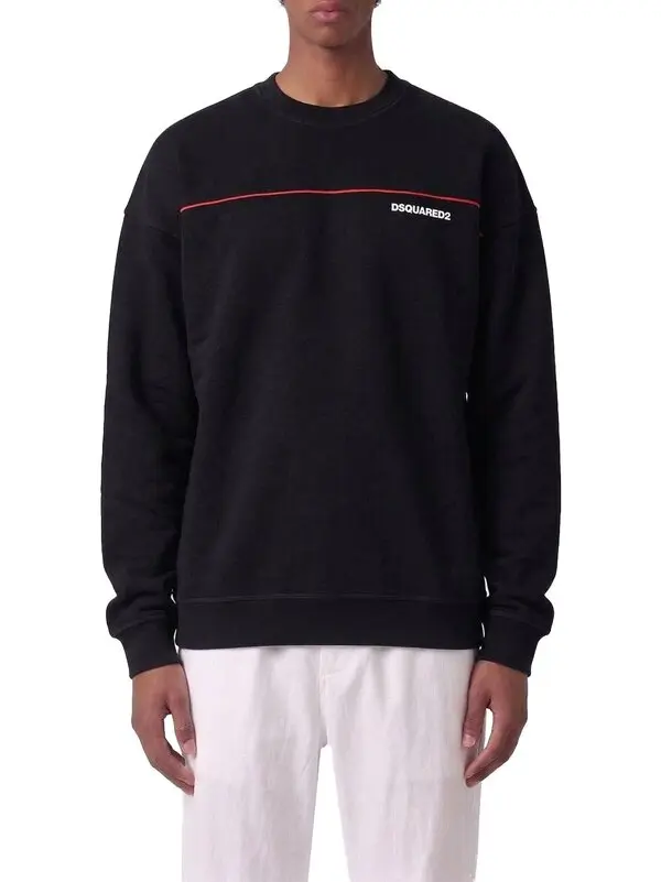 Dsquared2 Cotton Sweatshirt With Logo Print - Black