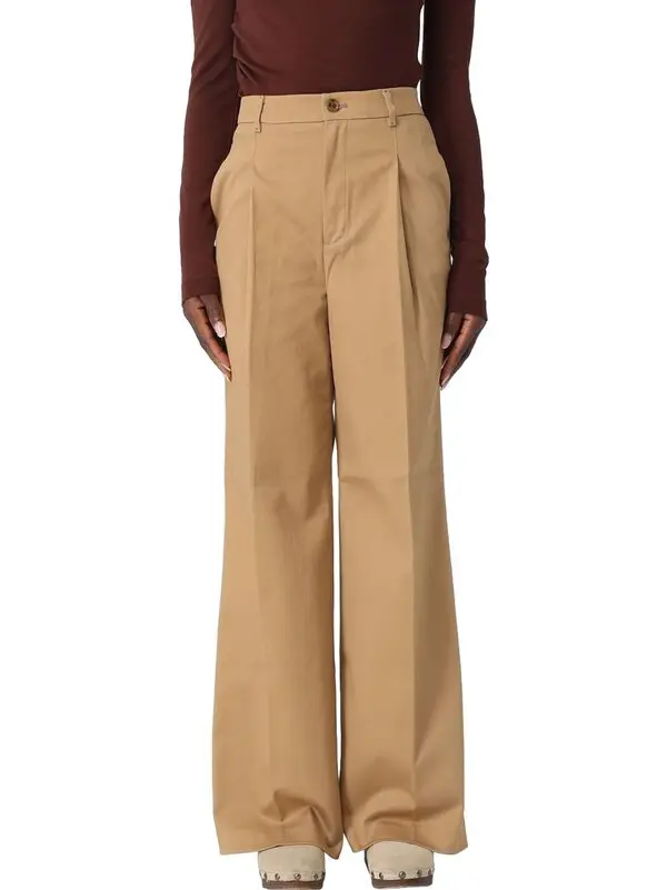 MASON'S Tailored Wide Leg Trousers - Camel