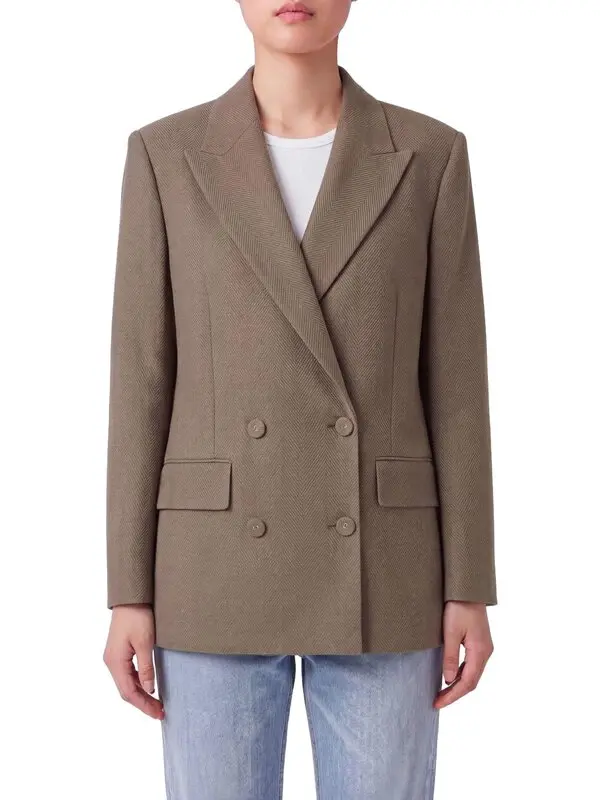 GOLDEN GOOSE Double-breasted Virgin Wool Blazer - Grey