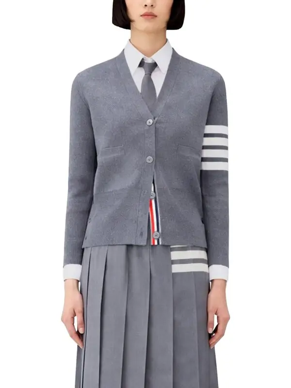 Thom Browne Wool Cardigan - Grey