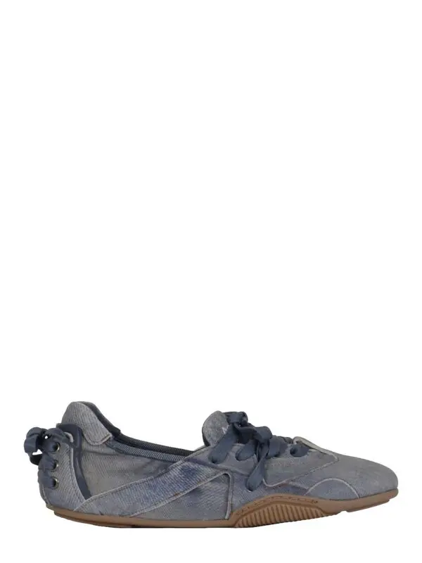 Acne Studios Denim Ballerinas With Lace-up Detail - Blue