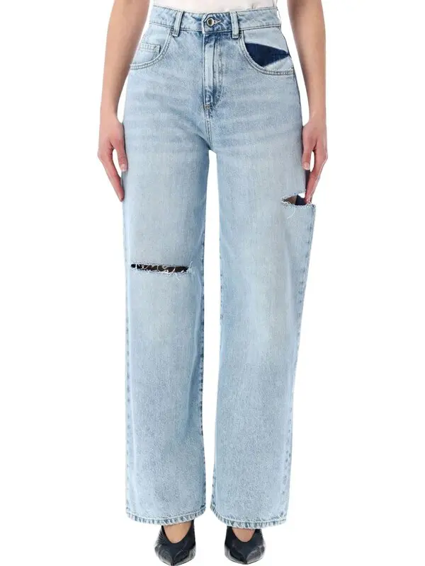 ICON DENIM LOS ANGELES Wide Leg Denim Jeans - Blue