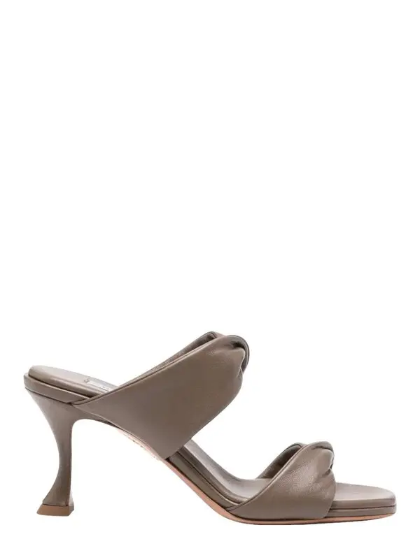 AQUAZZURA Twist Nappa Mules - Grey