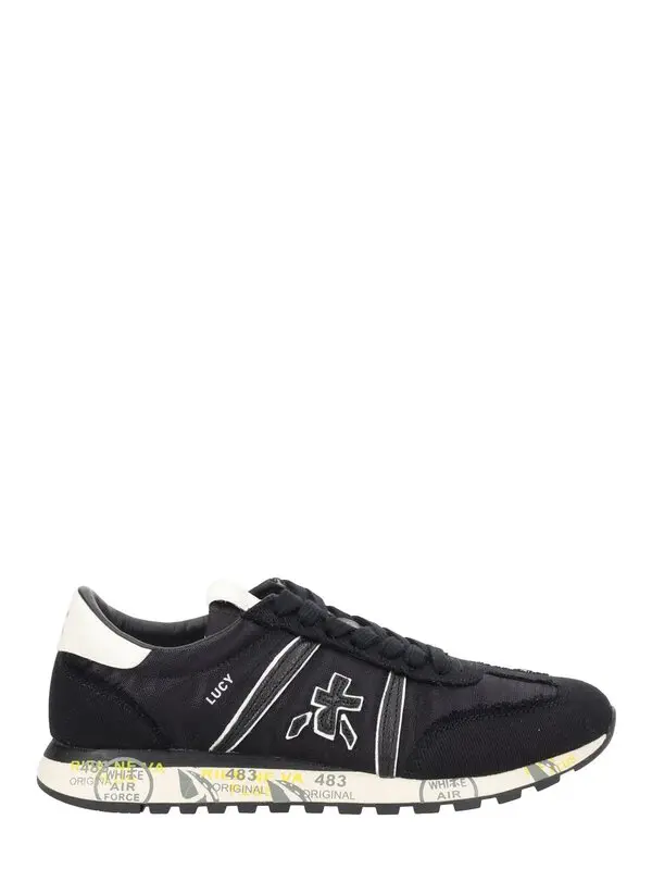 Premiata Lucy Suede And Nylon Lace-up Sneakers - Black