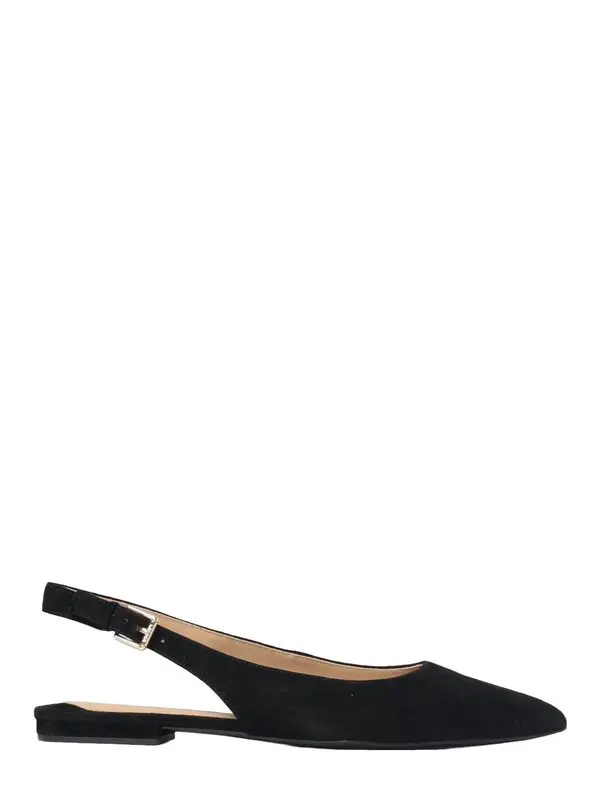 Ralph Lauren Suede Slingback Ballerinas - Black