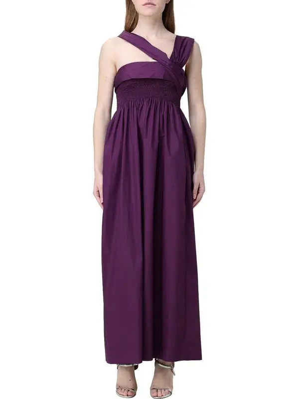TELA Cotton One-shoulder Maxi Dress - Violet