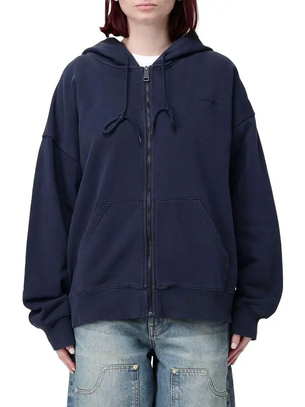 Carhartt Work In Progress Cotton Zip Up Hoodie - Black