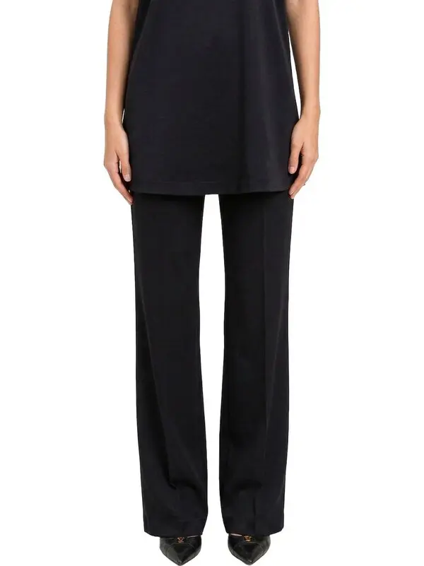 TWINSET Classic Crêpe Wide-leg Trousers - Black