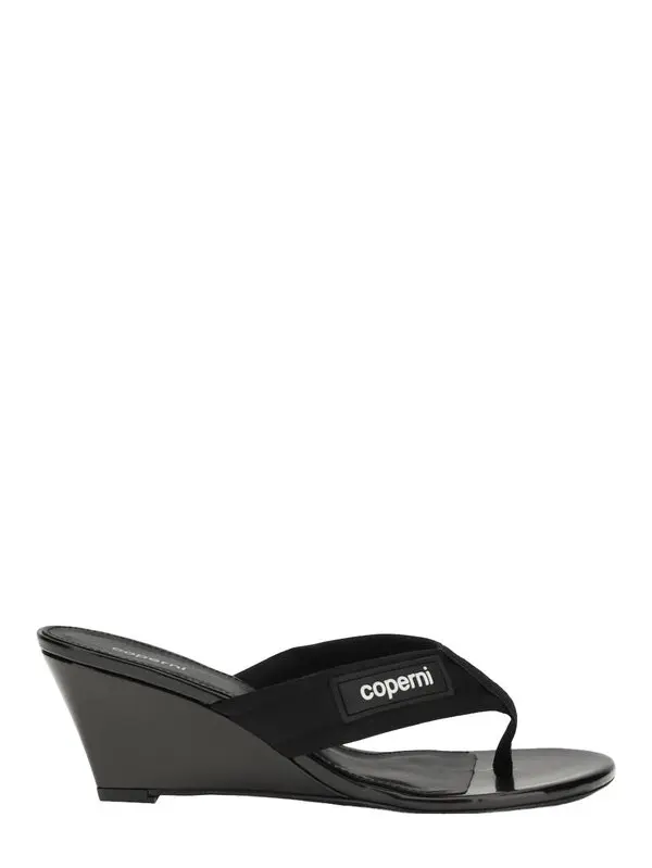 Coperni Neoprene Wedge Thong Sandals - Black