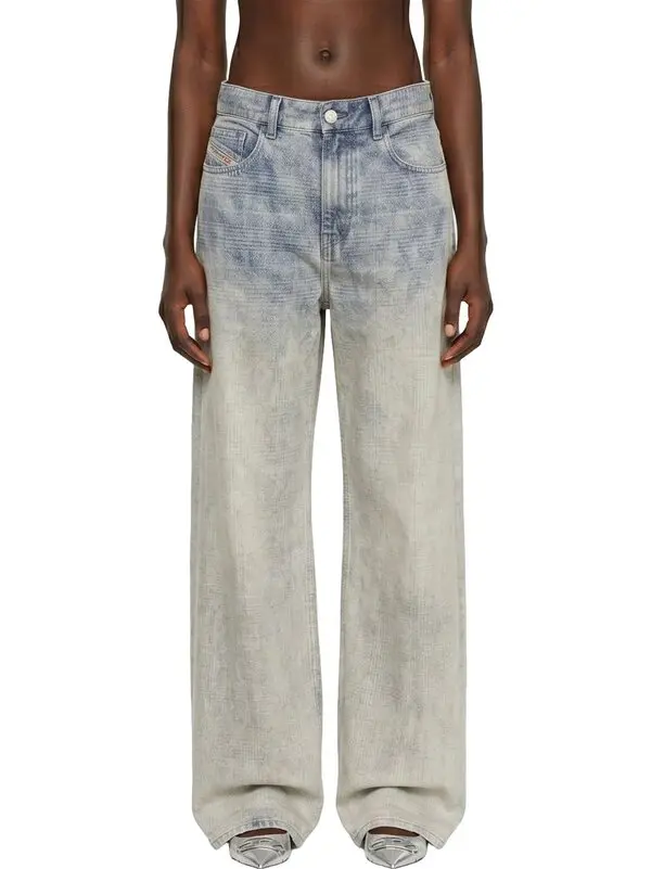 DIESEL® Cotton Denim Flared Jeans - Blue