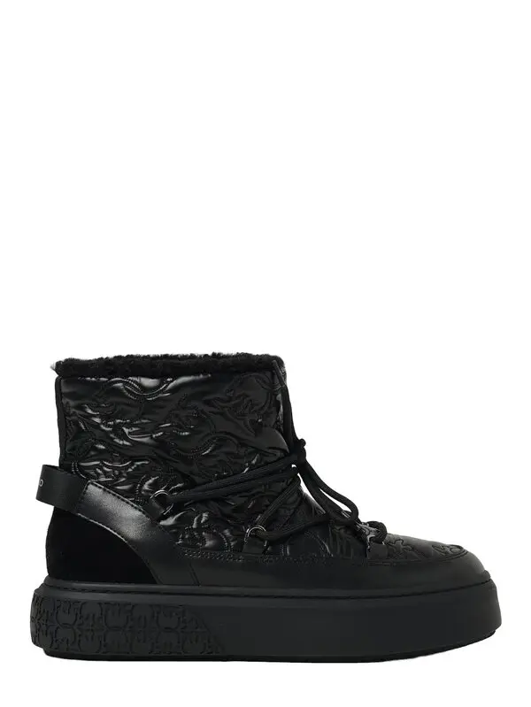Pinko Quilted Lace-up Ankle Boots - Black