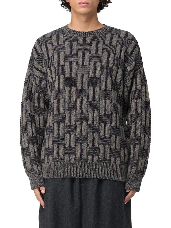 Giorgio Armani Geometric Patterned Knit Jumper - Blue