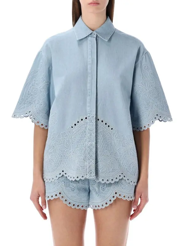 Zimmermann Embroidered Shirt - Blue