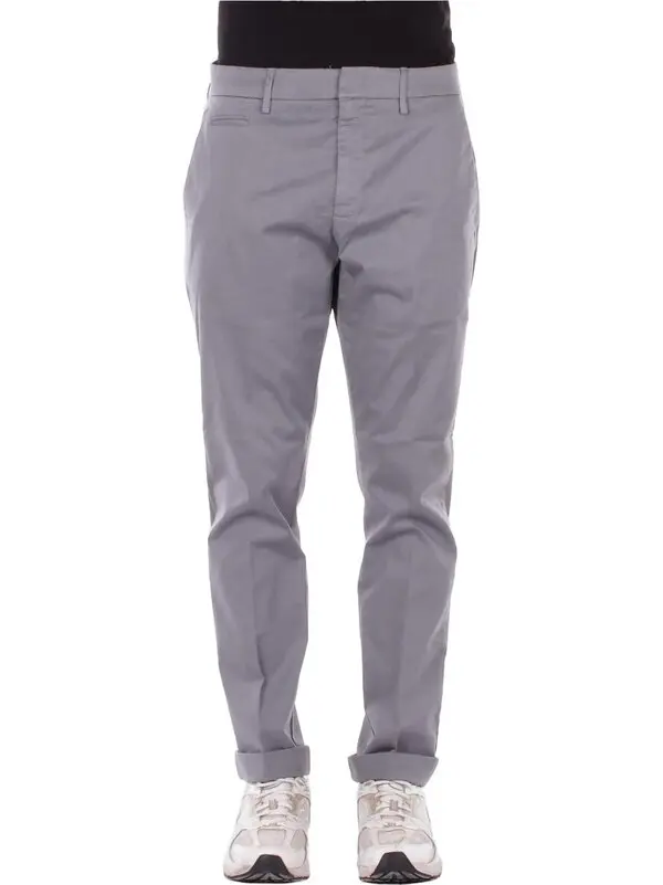 DONDUP Stretch Cotton Chino Trousers - Grey
