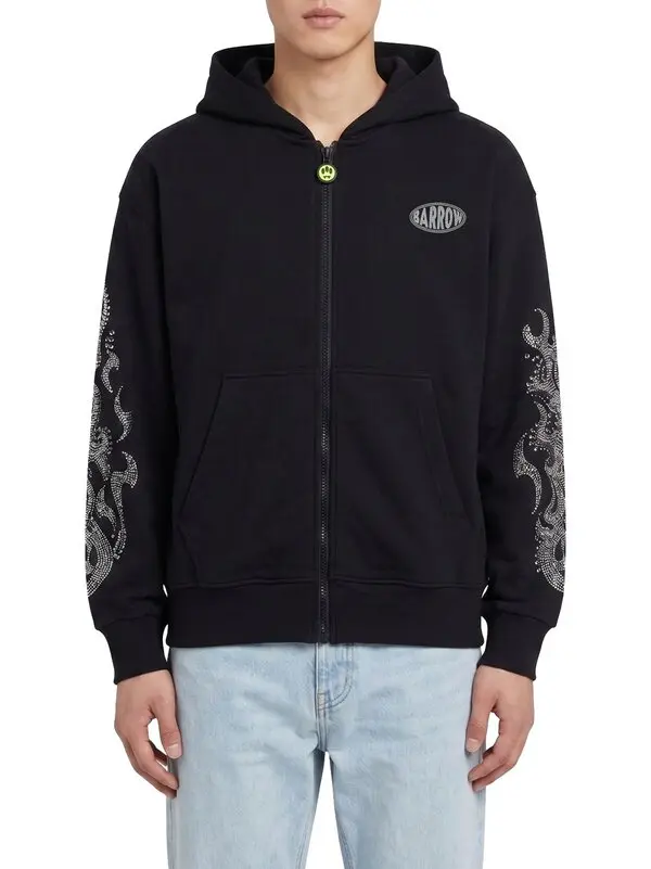 BARROW Logo Cotton Hoodie - Black