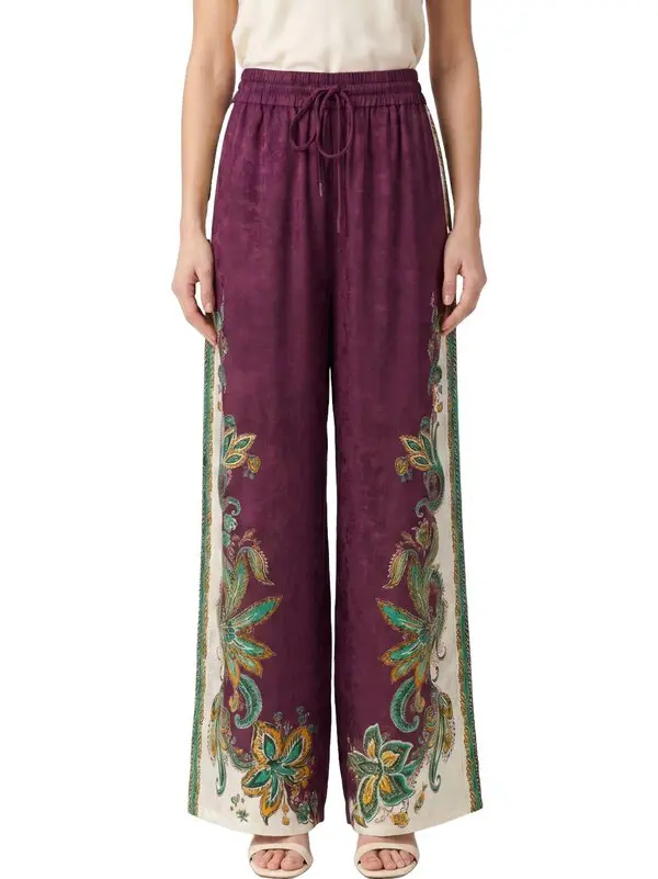 ALEMAIS High-waisted Floral Print Palazzo Trousers - Multicolor