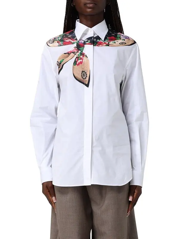 Moschino Printed Cotton Shirt With Abstract Bandana Motif - Multicolor