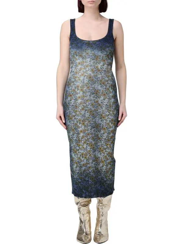 DIESEL® M-egita Floral Print Organic Cotton Sheath Dress - Denim