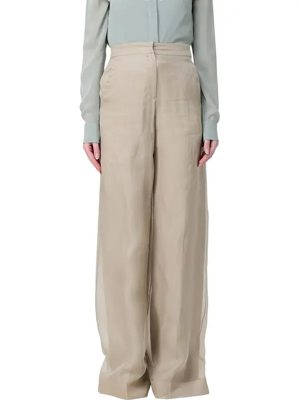 Max Mara Silk Flared Trousers - Sand