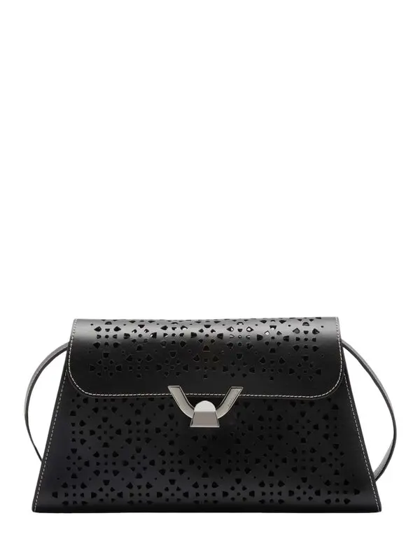 COCCINELLE Perforated Leather Crossbody Bag - Black