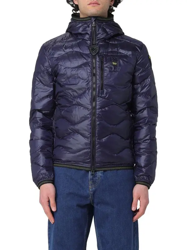 BLAUER. Quilted Padded Nylon Down Jacket - Blue
