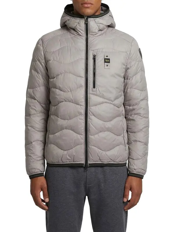 BLAUER. Quilted Padded Nylon Down Jacket - Grey