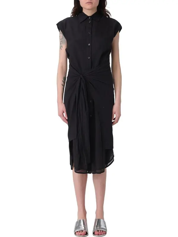 TELA Pure Cotton Midi Shirt Dress - Black