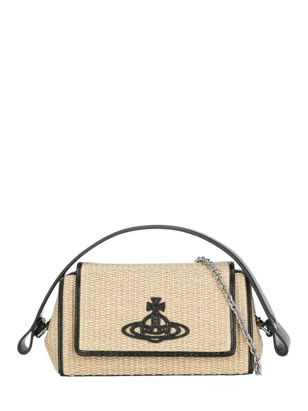 VIVIENNE WESTWOOD Orb Raffia Effect Bag - Beige