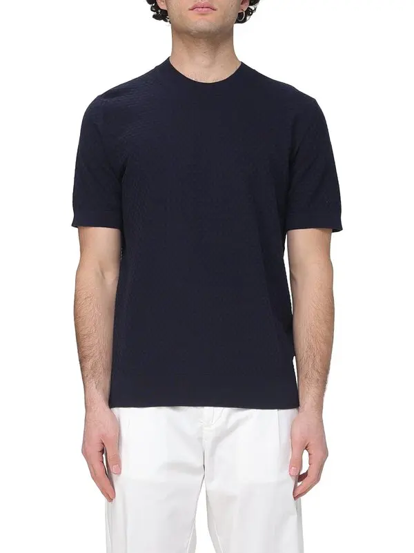 PAOLO PECORA Textured Knit Crewneck Sweater - Blue