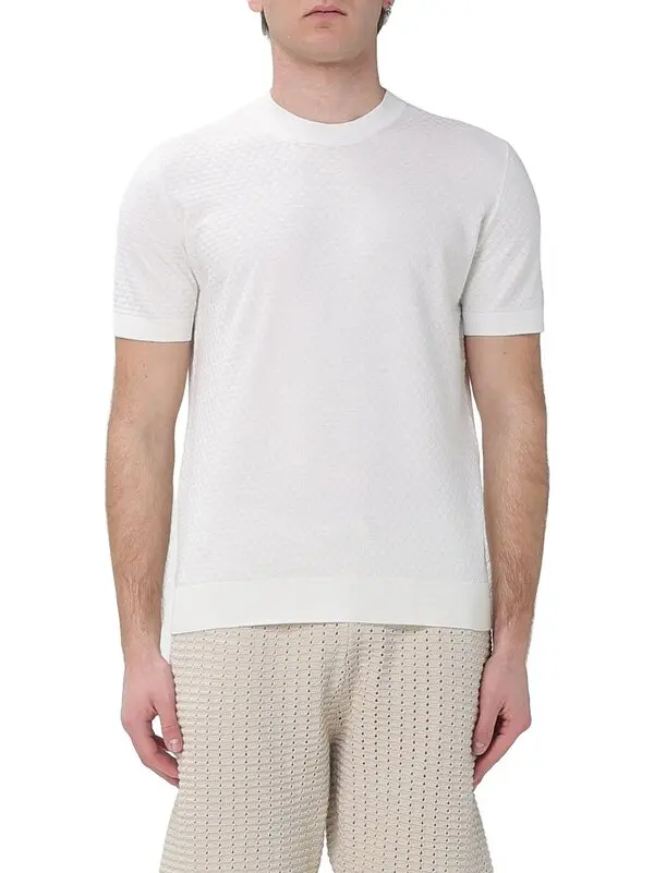 PAOLO PECORA Textured Knit Crewneck Sweater - White