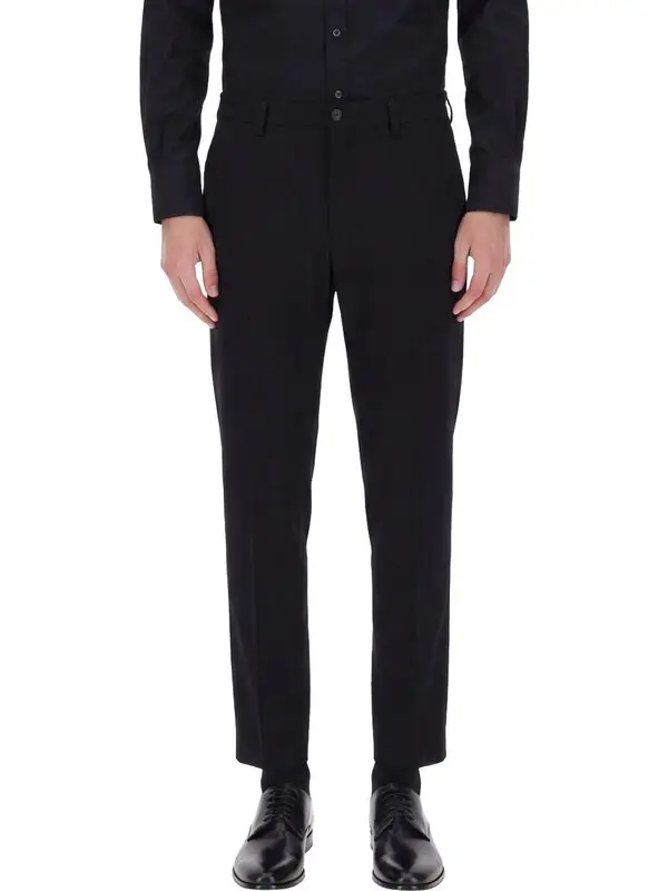 Dolce & Gabbana Virgin Wool Tailored Trousers - Black
