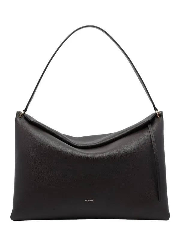 WANDLER Penelope Large Calf Leather Shoulder Bag - Black