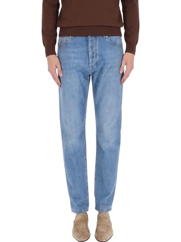 Brunello Cucinelli Slim Fit Denim Jeans - Navy