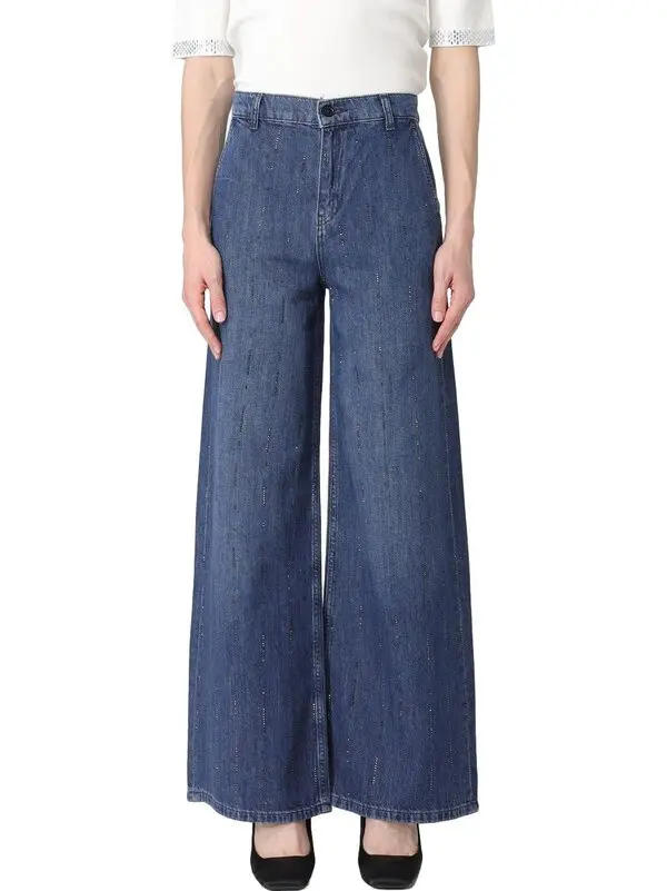 Liu Jo Embellished Wide Leg Jeans - Blue
