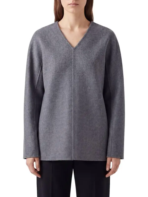 Max Mara V-neck Long Sleeve Jumper - Grey