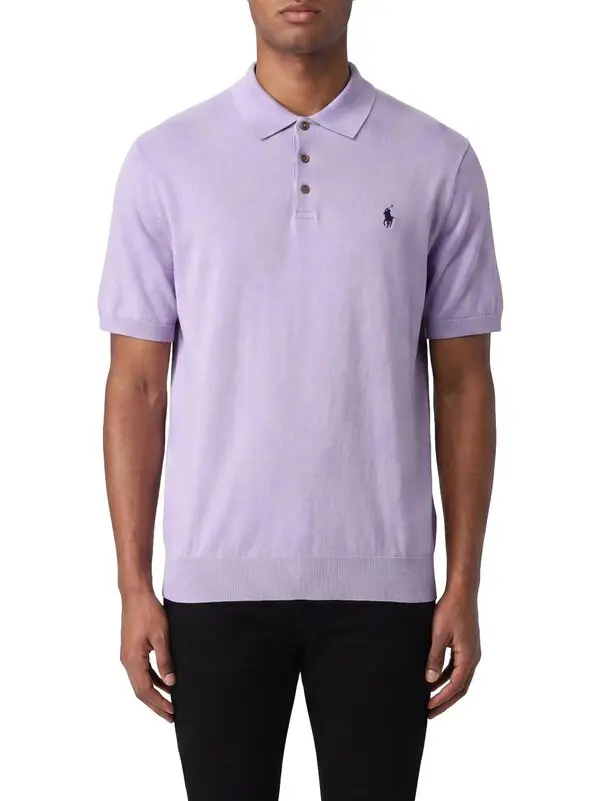 Polo Ralph Lauren Cotton Polo Shirt With Embroidered Logo - Violet