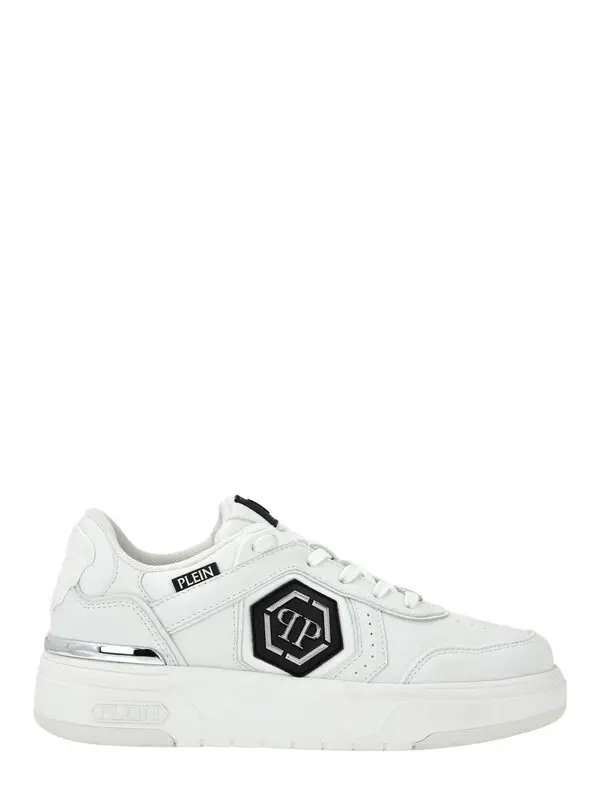 Philipp Plein Leather And Mesh Low Top Sneakers - White