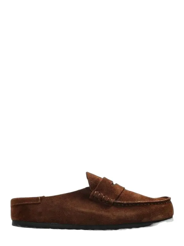 BIRKENSTOCK Suede Naples Sabot - Brown