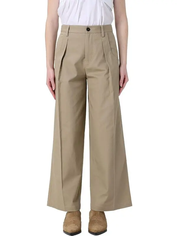 TELA Stretch Cotton Flared Trousers - Sand