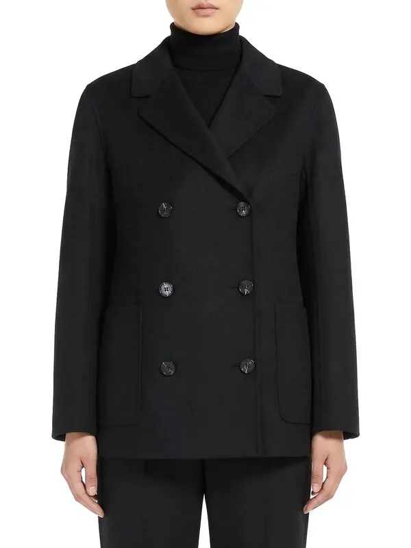 Max Mara Double-breasted Virgin Wool Coat - Black