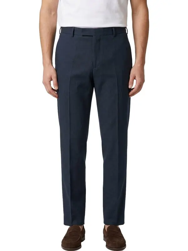PT TORINO Linen Blend Tailored Trousers - Blue