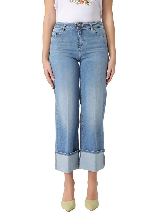 Liu Jo Cropped Jeans With Cuffed Hems - Blue