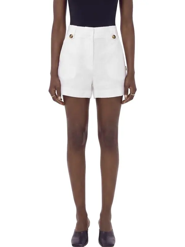 Woolrich Poplin High-waisted Shorts - White