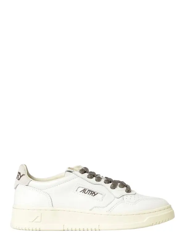 AUTRY Medalist Low Bi Leather Sneakers With Perforated Toe - Brown