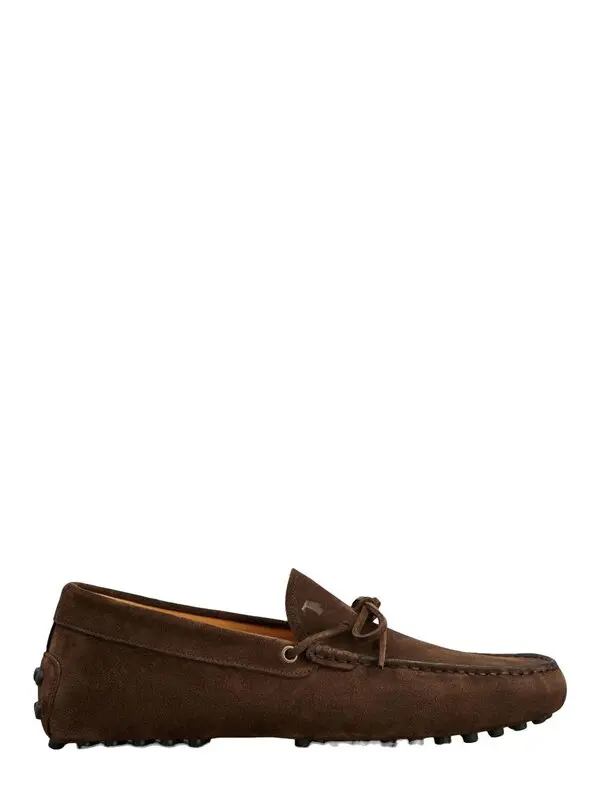 TOD'S Gommino Driver Suede Loafers - Brown