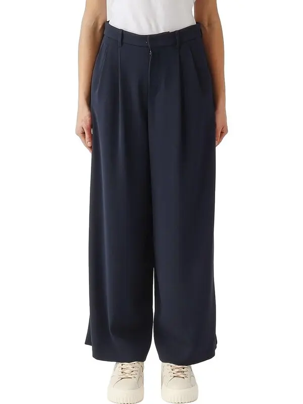 Max Mara Crêpe Wide-leg Trousers - Navy