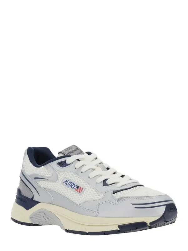 AUTRY Hyperway Bi Leather And Mesh Low-top Sneakers - Silver